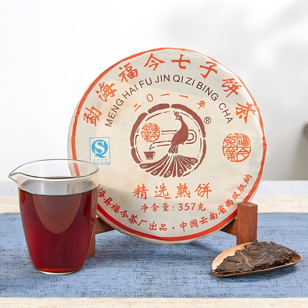 2011 Fu Jin Select Ripe Pu Erh Tea Cake - 357g - FONG'S TEA